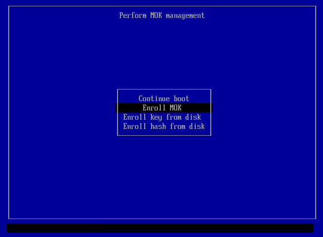 Enrolling the Commvault Keys with the UEFI MOK (Machine Owned Key) List