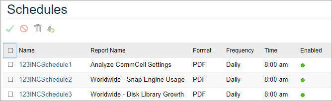 Editing Report Schedules on the Web Console