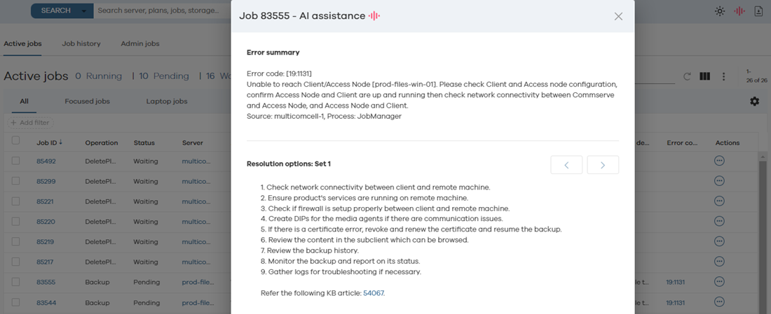 Using Arlie Active Insights to Resolve a Pending or Failed Job
