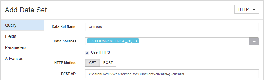 Creating HTTP Data Sets
