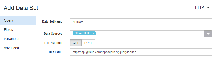 Creating HTTP Data Sets
